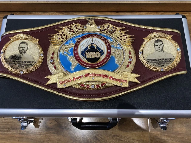 AUTHENTIC WBO UNIFIED SUPER MIDDLEWEIGHT CHAMPION -CANELO-Boxing Belt ...