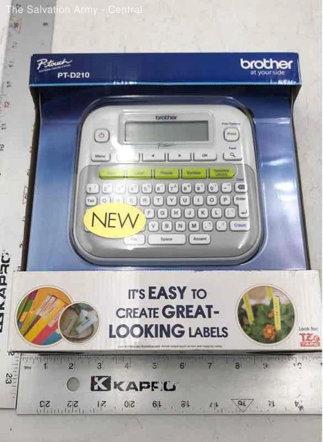 BROTHER P-TOUCH PT-D210 Manual Cut All-New Standalone Compact Label ...