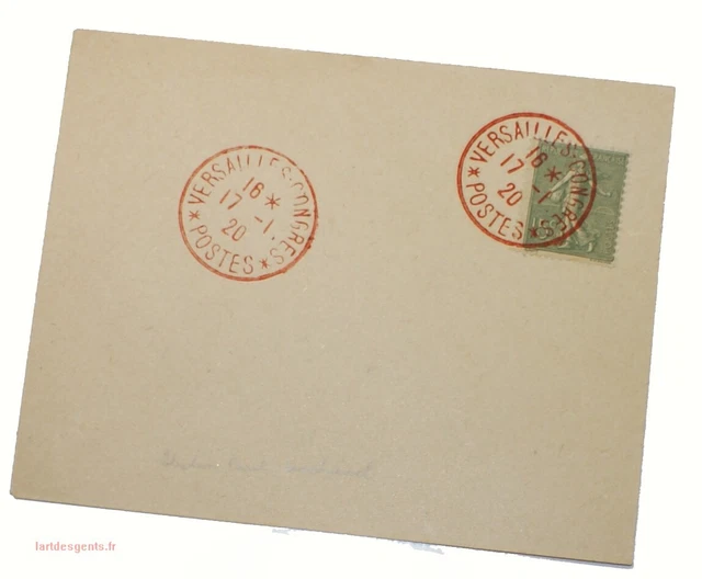 LETTRE AVEC CACHET rouge Versailles congrès 17-1-1920 (FR1) 18p880/47 ...