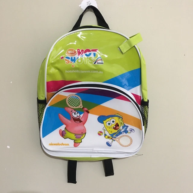 SPONGEBOB SQUAREPANTS HOT Shots Tennis Nickelodeon Kids Backpack Bag ...
