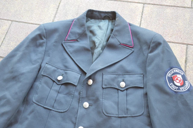 VINTAGE GERMAN DDR GDR Firefighter Jacket Uniform Tunic Fire Brigade £ ...