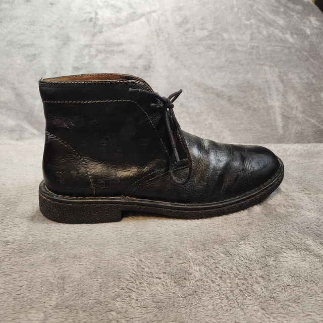 BORN BOOTS MENS 10.5 Black Soft Full Grain Leather Suede Lining ...