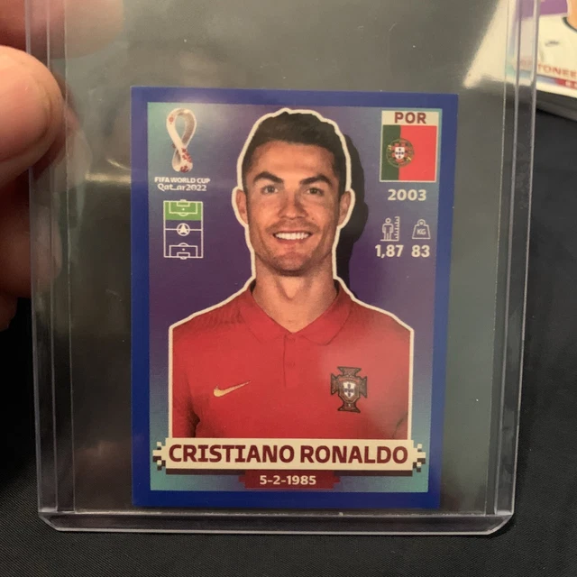 PANINI CRISTIANO RONALDO Qatar 2022 FIFA World Cup POR18 Sticker Blue ...