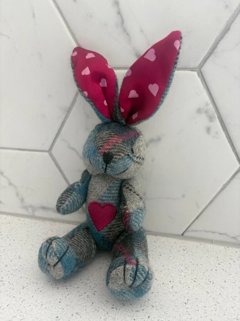 NESS TARTAN WOOL Jointed Bunny Rabbit Plush Teddy £5.99 - PicClick UK