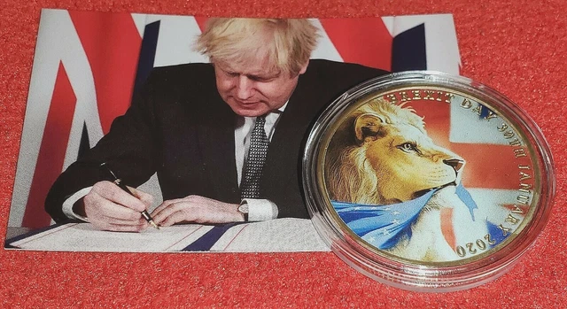 BORIS JOHNSON GOLD Coin BREXIT Union Jack Big Ben Clock Gem Prime ...