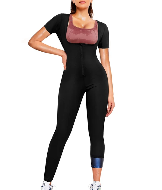 SAUNA SUIT FOR Women Full Body Compression Suit Sweat Jumpsuit Waist ...