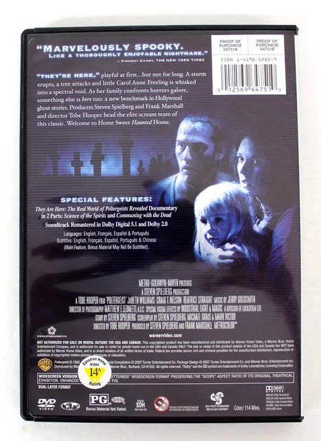POLTERGEIST DVD 1982 Steven Spielberg Horror Ghost Story Disc Like New ...