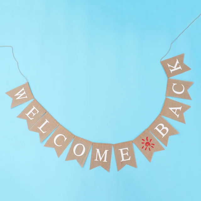 BANDEROLE WELCOME BACK Work Bienvenue Bannière Remerciement EUR 12,85 ...