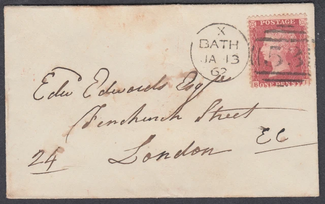 1862 1D STAR, Bath 53 duplex to E.Edwards Esq, London (B/S) £7.50 ...