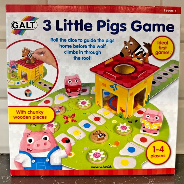 GALT 3 LITTLE Pigs Board Game with Chunky Wooden Pieces, Very good ...