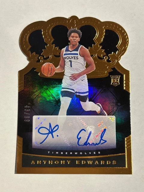 2020-21 PANINI CROWN Royale Anthony Edwards Royalty RC Auto Die Cut #43 ...