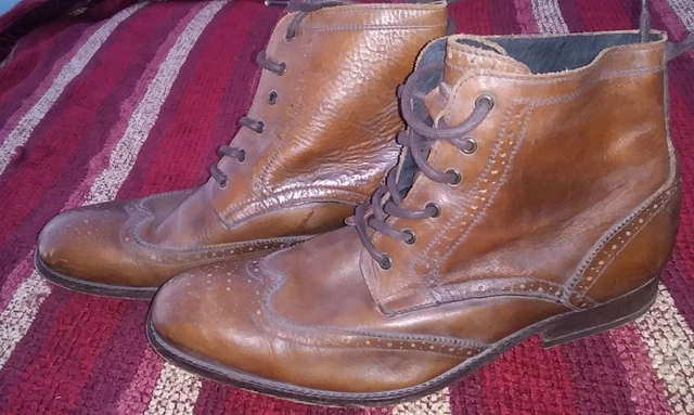 HUDSON SIMPSON MEN'S Tan Brown Brogue Wingtip Ankle Chukka Tie Sz 11 ...