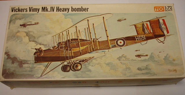 FROG RARE MODEL Kit Vickers Vimy Mk,Iv Bomber 1/72 Scale 1970S ...