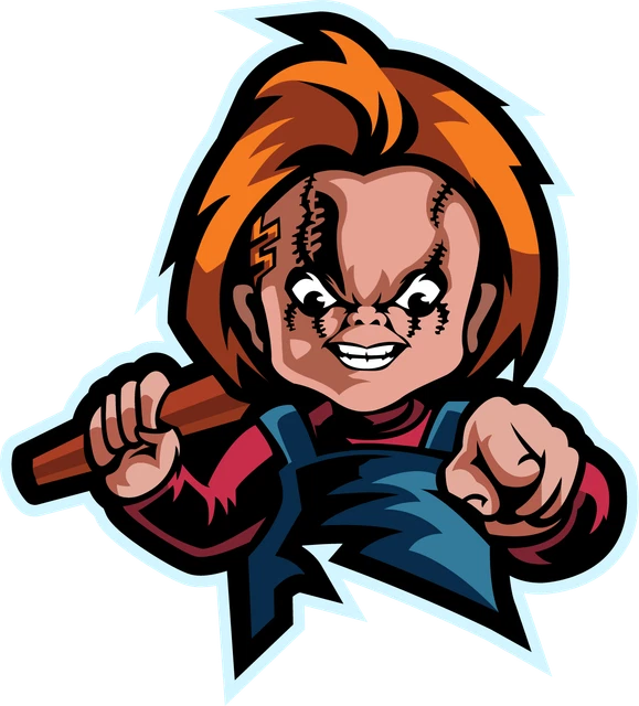CHUCKY LOGO, MASCOT, Horror Evil Doll Vinyl Sticker, Car Decal, U.k ...