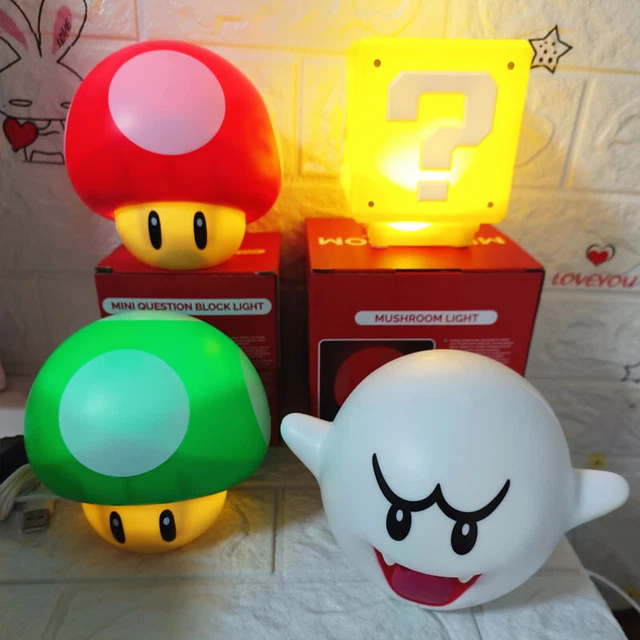 MARIO QUESTION MARK Charging Night Light Sound Light Anime Decorative ...