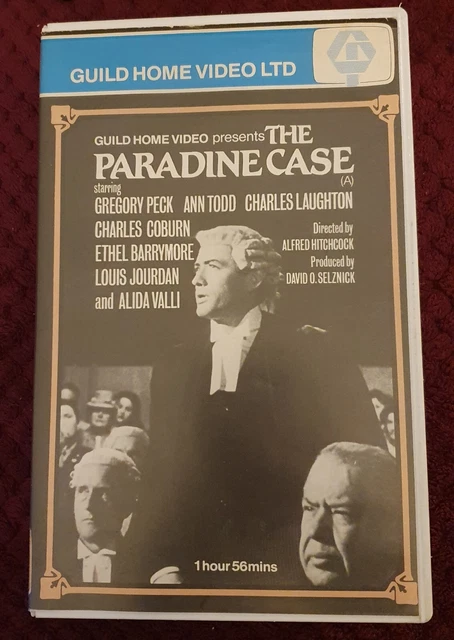 THE PARADINE CASE VHS pre cert Guild Home Video Gregory Peck Alfred ...