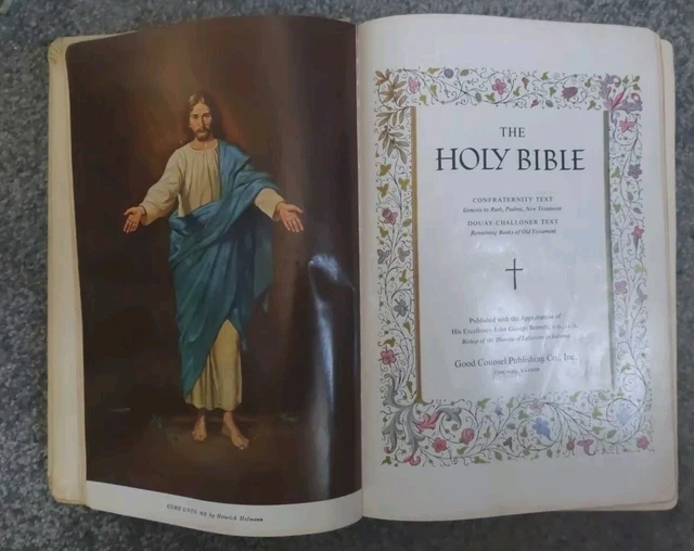 THE HOLY BIBLE Catholic Life Edition 1956 Vintage Good Counsel ...