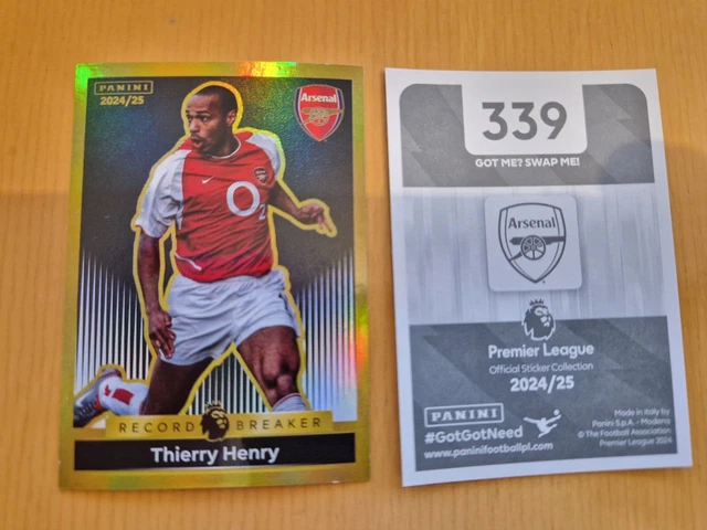 PANINI PREMIER LEAGUE 2025 Thiery Henry (Arsenal) Record Breakers - 339 ...