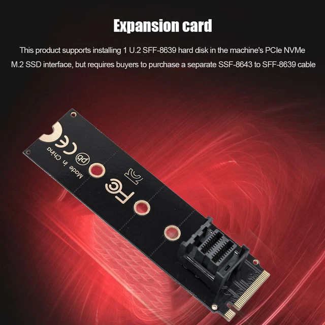 M.2 NVME TO U.2 Converter Card Mkey PCIeX4 M.2 PCIe To SFF8643 ...