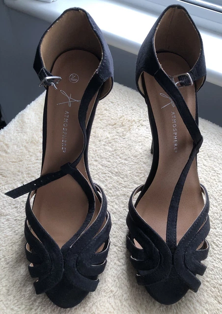 ATMOSPHERE SIZE 7 black Strappy Sandals £2.80 - PicClick UK