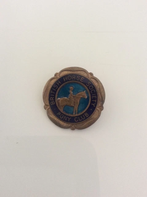 VINTAGE ENAMEL BRITISH Horse Society Pony Club Badge Pin by W.O Lewis ...