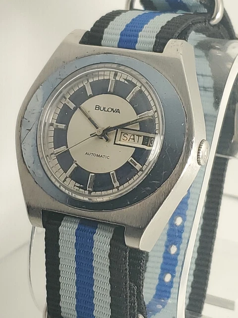 1973 BULOVA JET STAR Day / Date Automatic Watch 17J Cal 11BSACB ...