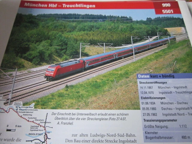 BAHNSTRECKE N 990 5501 München Hbf Treuchtlingen 6S EUR 6,04 - PicClick DE
