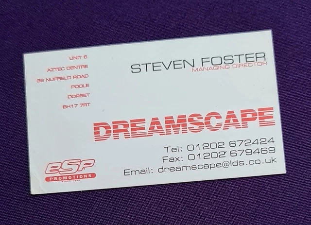 DREAMSCAPE BUSINESS CARD Rave 90s Original Dance Memorabilia *RARE £30. ...