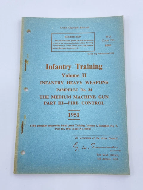 WW2 INFANTRY HEAVY Weapons Training Medium Machine Gun, Fire Control ...