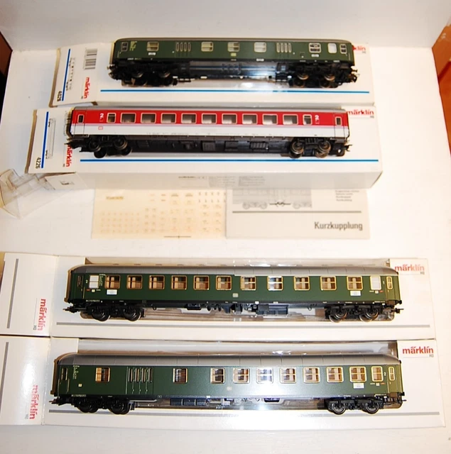 LOT OF 4 Märklin H0 Scale D-Trains Passenger Cars OVP 4026 4226 43930 ...