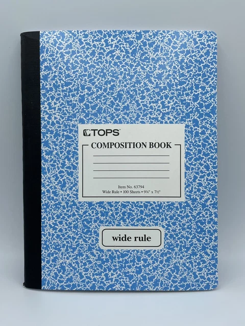 LOT OF 5 Wide Ruled Composition Note Book 100 Sheets - COLORS WILL VARY ...