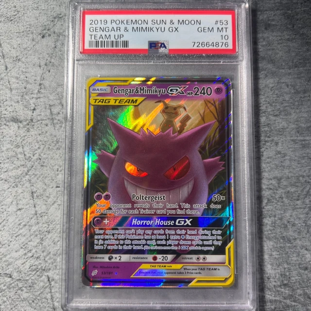 POKEMON GENGAR & Mimikyu GX Tag Team Team Up 53/181 PSA 10 GEM MINT Graded Card EUR 160,24 ...