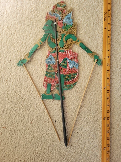 VINTAGE INDONESIAN JAVA Wayang Kulit Handmade Shadow Stick Puppet ...