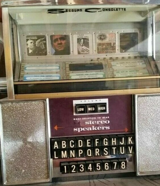 VINTAGE ORIGINAL SEEBURG Consolette Wallbox Jukebox and key Tall 14 In ...