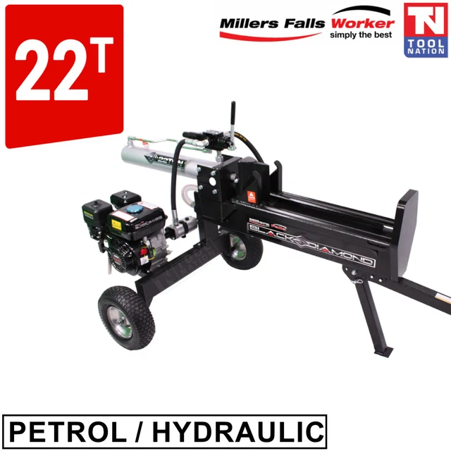LOG SPLITTER 22 Ton 6.5HP Electric Start - Genuine Millers Falls Black ...