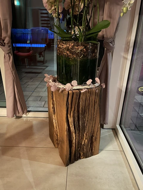 HOLZKLOTZ HOLZBLOCK DEKO 35x30cm Eiche Massivholz Eichenblock Altholz ...