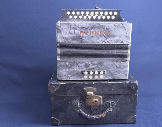 ANTIQUE HOHNER 21 Key Accordion Squeeze Box with Case $149.99 - PicClick CA