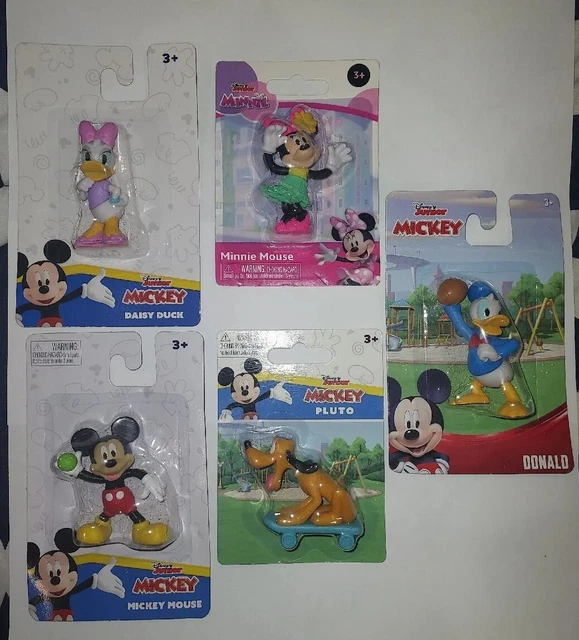 DISNEY JUNIOR MINNIE Mouse Mini Figures Kids Toy Set Of 5 Pluto Donald ...