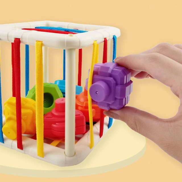KIDS SENSORY SHAPE Sorter Toy,Cube Bin Sensory Shape Blocks,Game,Gifts ...