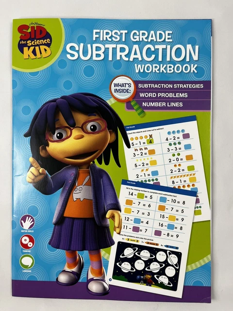PBS KIDS SID THE SCIENCE KID 1st Grade Subtraction WorkBook Educational ...