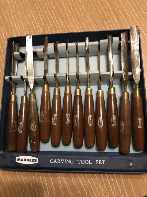 MARPLES WOOD CARVING Tools Chisels set 12 Catalogue No 60 £82.00 ...