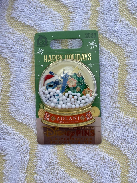 DISNEY AULANI EXCLUSIVE Snow Globe Stitch Christmas Pin~2025 Limited Ed ...