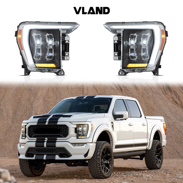 VLAND FULL LED Projector Headlights For 2021-2023 Ford F-150 Pickup ...