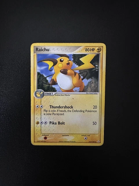 CARTA POKEMON POKÉMON RAICHU Thundershock Pika Bolt 51/110 Inglese EUR ...