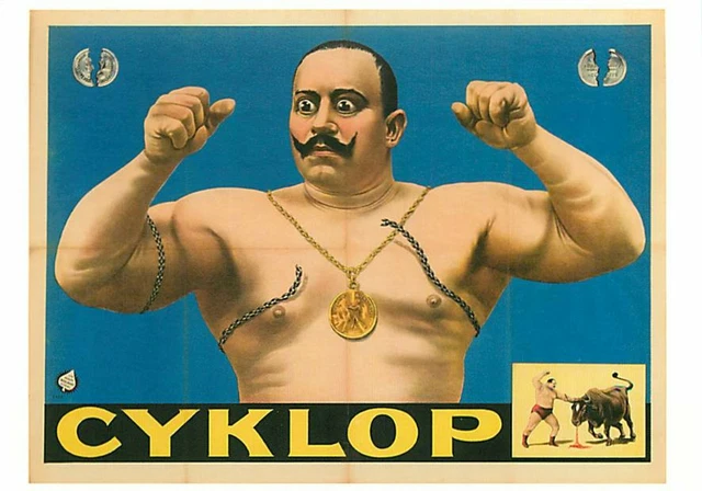 CYKLOP STRONGMAN BREAKING Chains and Coins Circus Modern Postcard EUR 2 ...