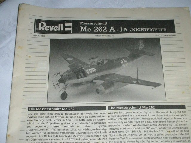 REVELL MODELLBAUSATZ PLASTIK Messerschmitt,Me 262, A-1a Nightfighter ...