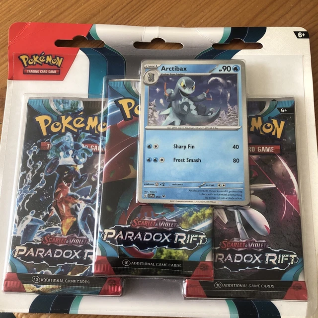 POKEMON PARADOX RIFT Arctibax 3 Booster Pack Blister Scarlet & Violet ...