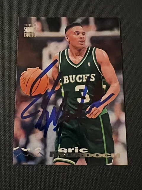 CARTE ERIC MURDOCK signée 1993-94 Topps Stadium Club auto NBA Bucks ...
