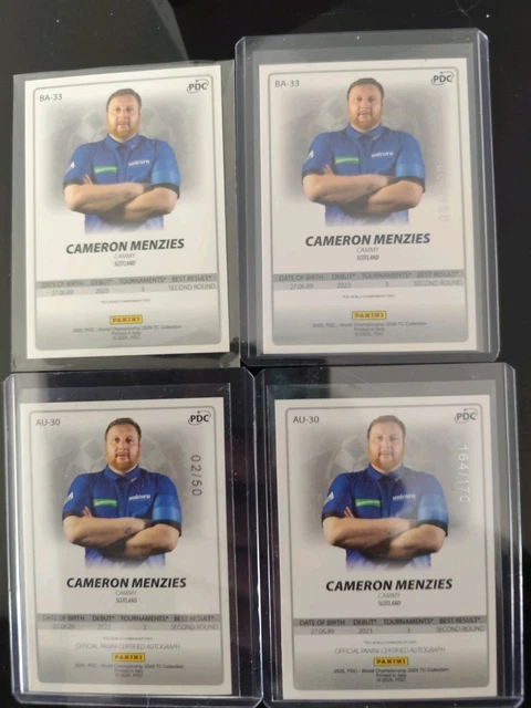 PANINI PDC WORLD Championship 2026 Cameron Menzies Auto /50 +/170 ...