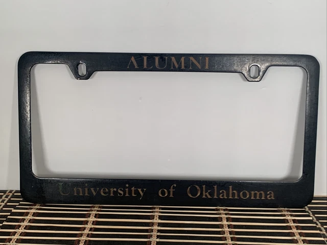 VINTAGE SOLID BRASS License Plate Holder Frame Alumni University Of ...